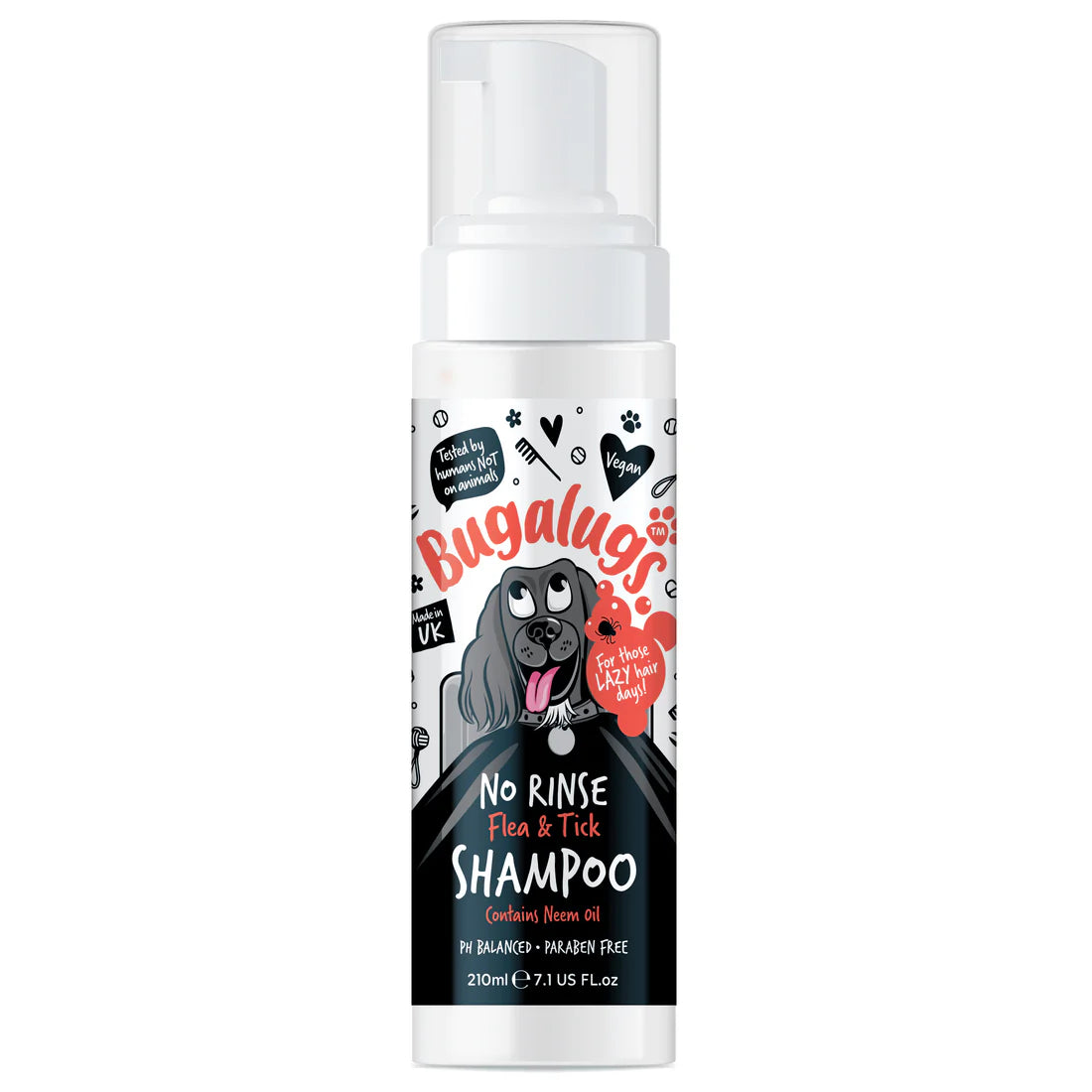 BUGALUGS Dog No Rinse Flea and Tick Shampoo with Neem Oil | Pets Villa