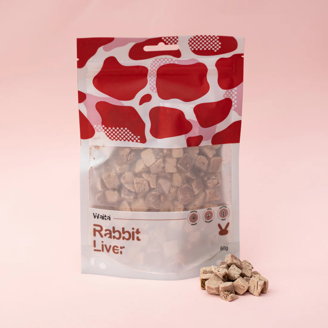 WAITA Freeze Dried Rabbit Liver 60g - High Protein Treat for Dog & Cat ...