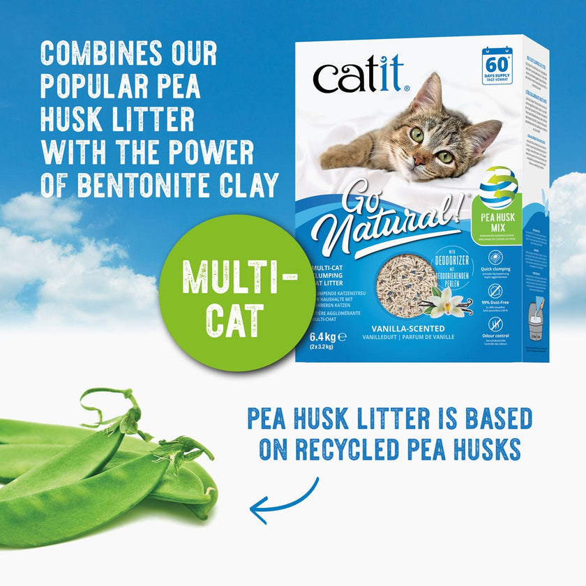 CATIT Go Natural! Pea Husk Mix Cat Litter 6.4kg | Pets Villa