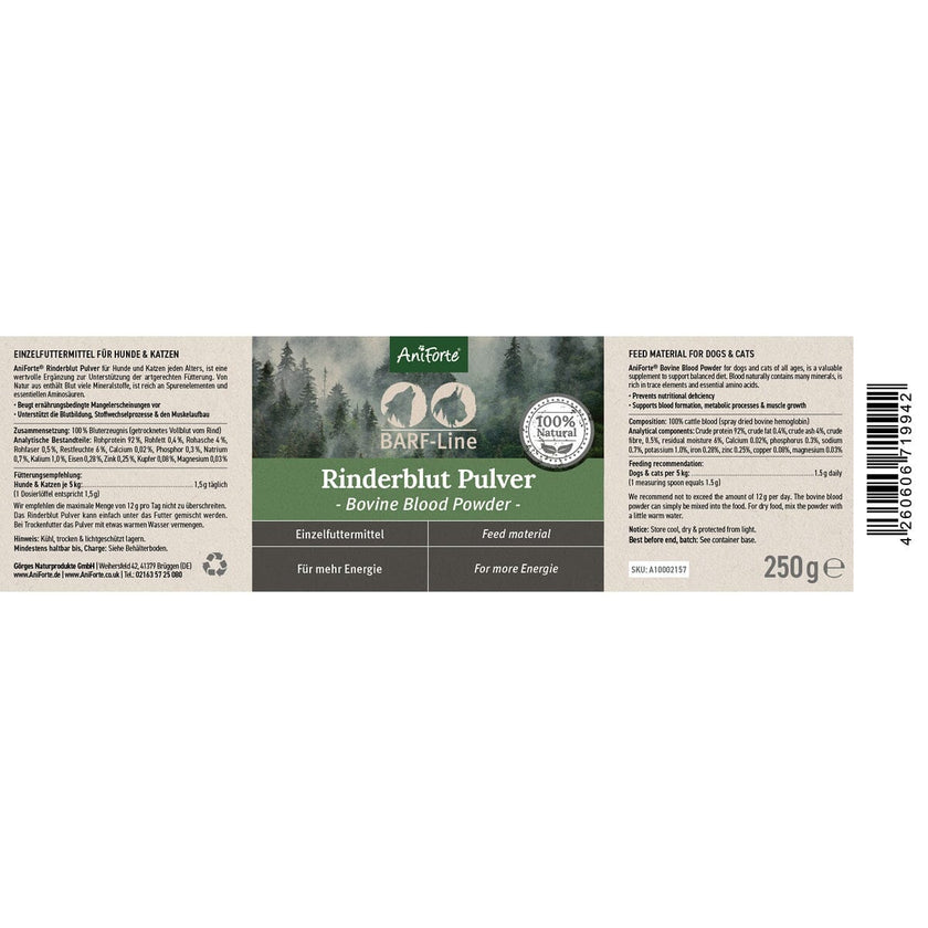 ANIFORTE Bovine Blood Powder 250g – Pets Villa
