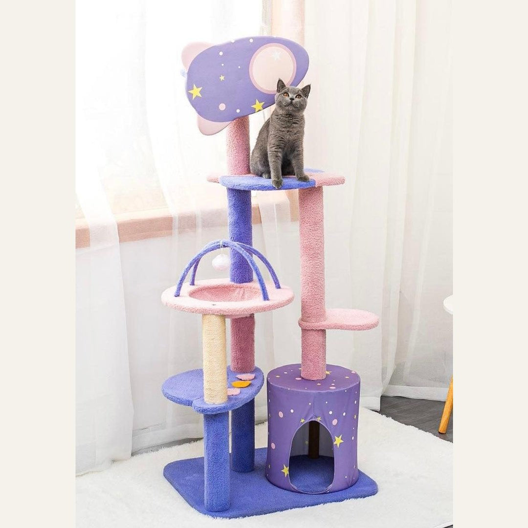 MARTINA 108-142cm Planet Cat Tree Climbing Frame | Pets Villa